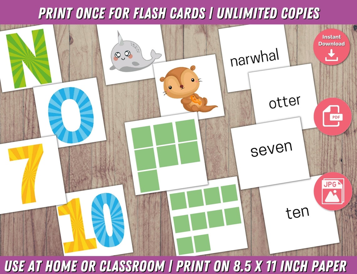 Printable ABC Numbers Flashcards Memory Game, Learning Resources ...