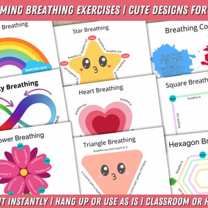 Calming Breathing Exercises for Calm Down Corner, Emotions Printable ...