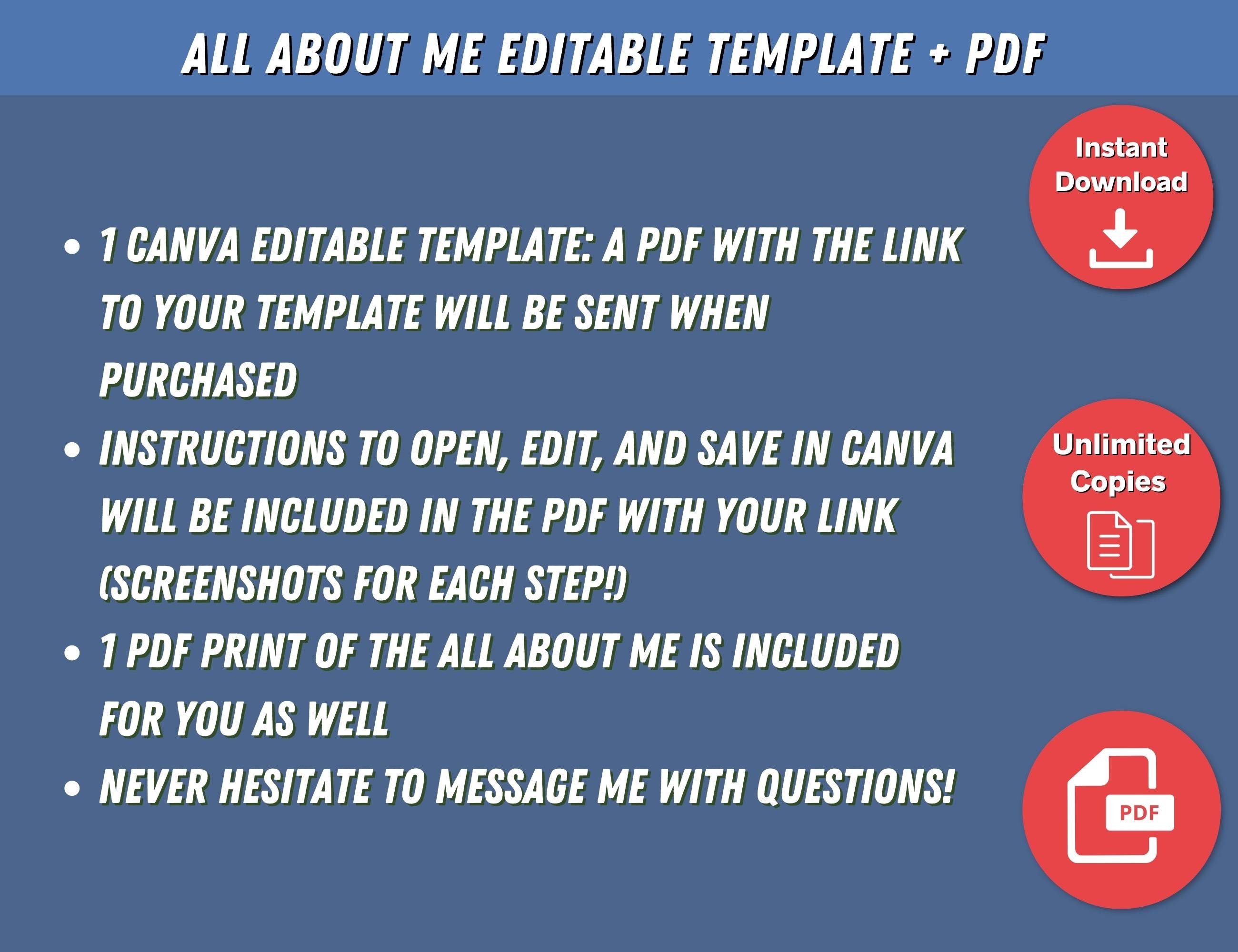 Editable All About Me First Day Printable Special Needs Nonverbal