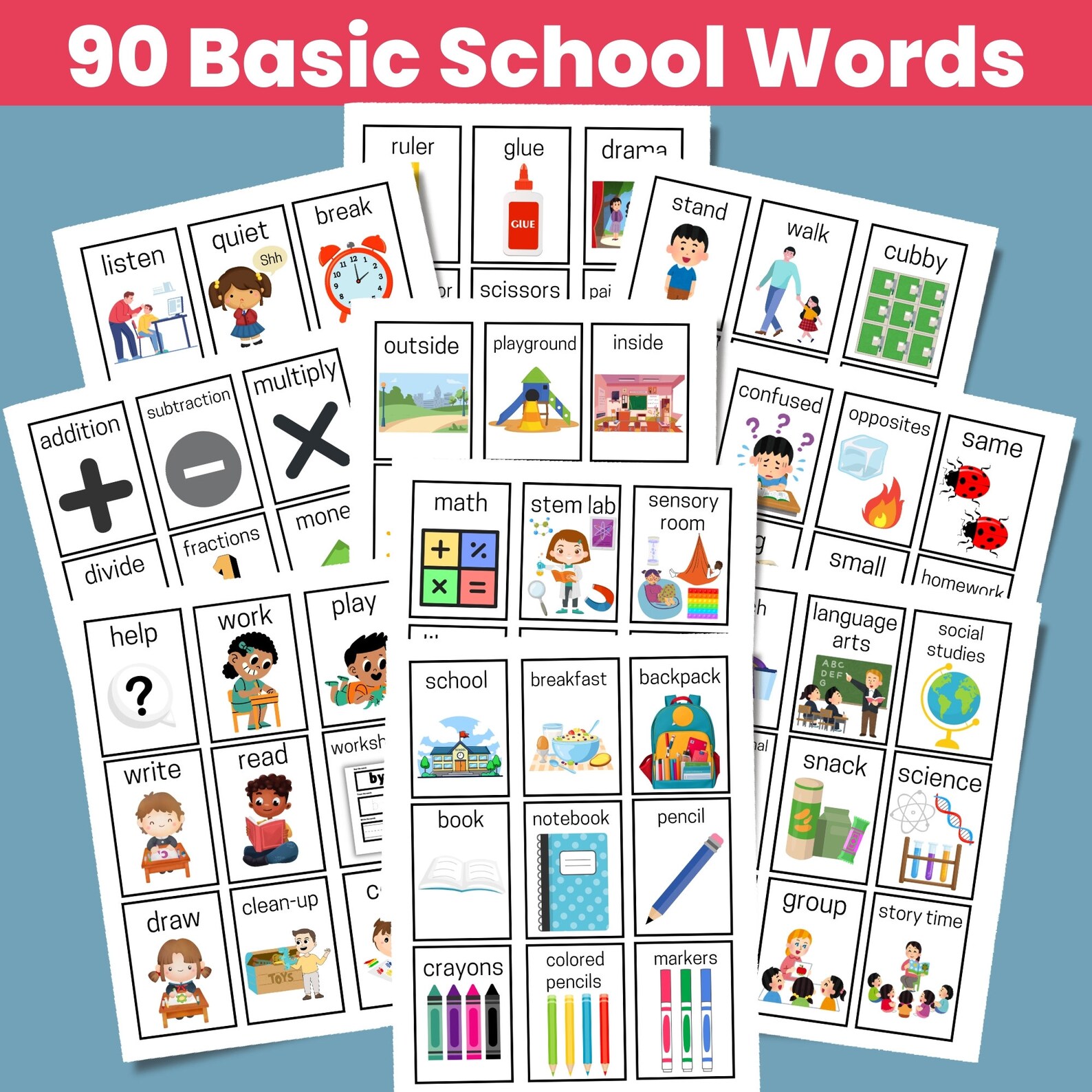 School Printable Pecs Communication Cards, Autism Communication ...