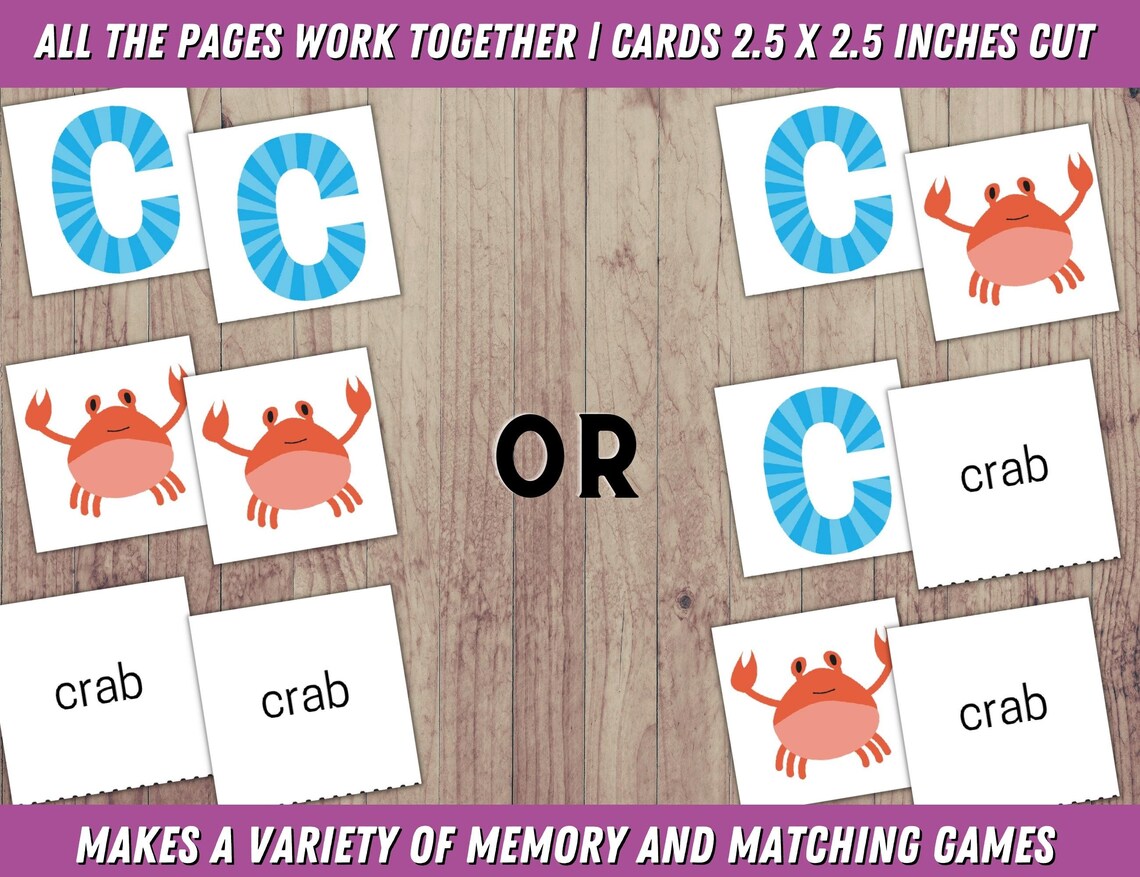Printable ABC Numbers Flashcards Memory Game, Learning Resources ...