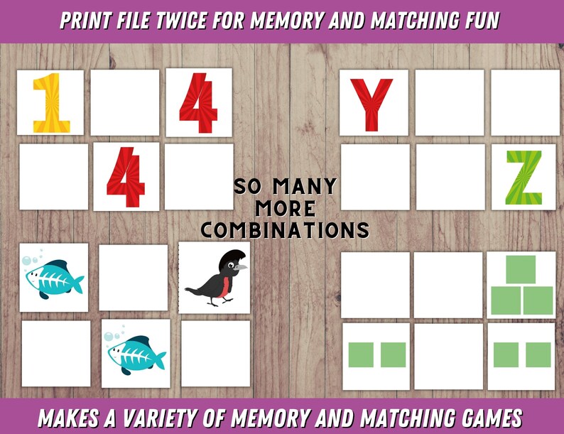 Printable ABC Numbers Flashcards Memory Game, Learning Resources ...