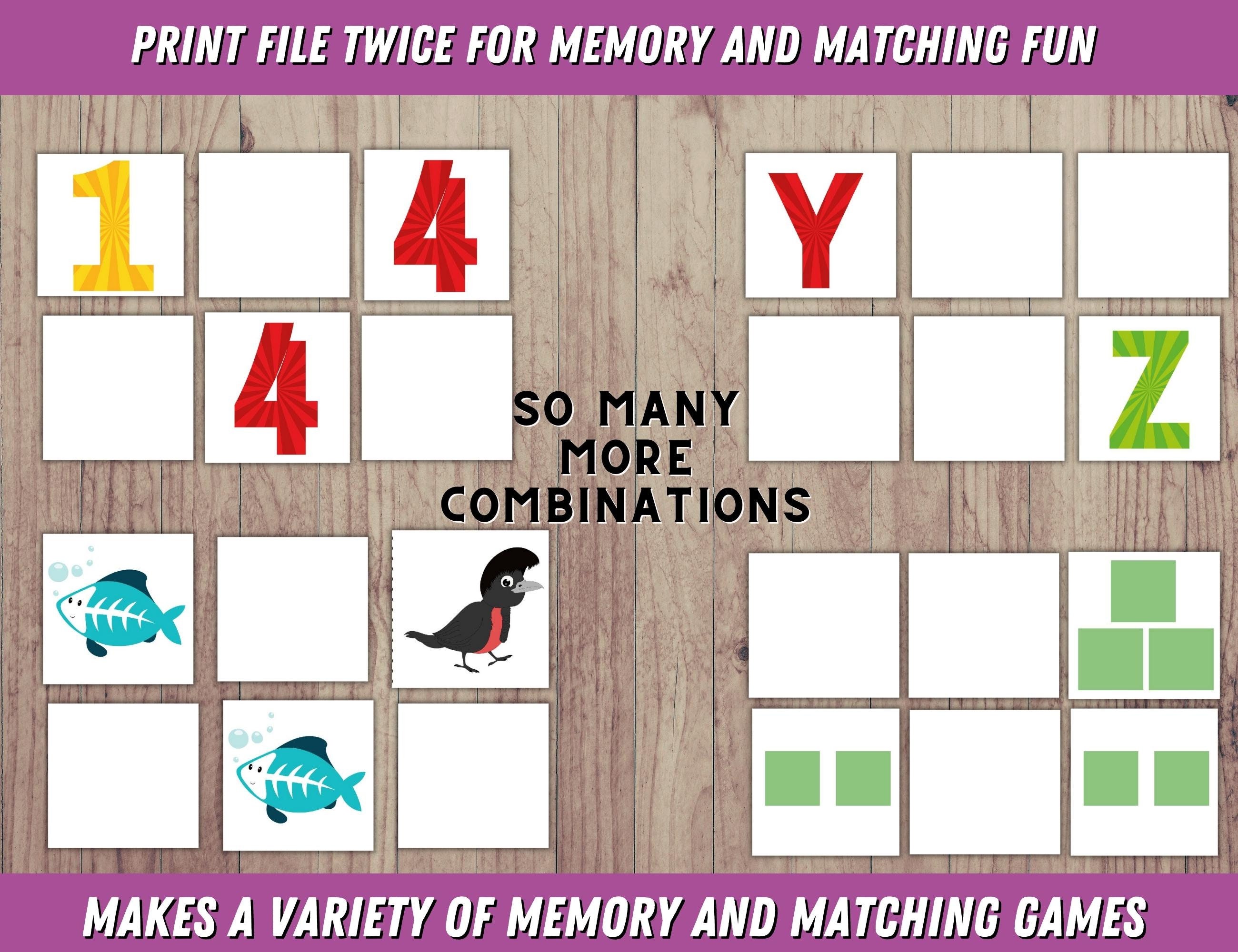 Printable ABC Numbers Flashcards Memory Game, Learning Resources ...