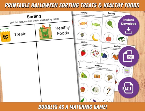 Printable Halloween Sorting Activity Kids Halloween Special - Etsy