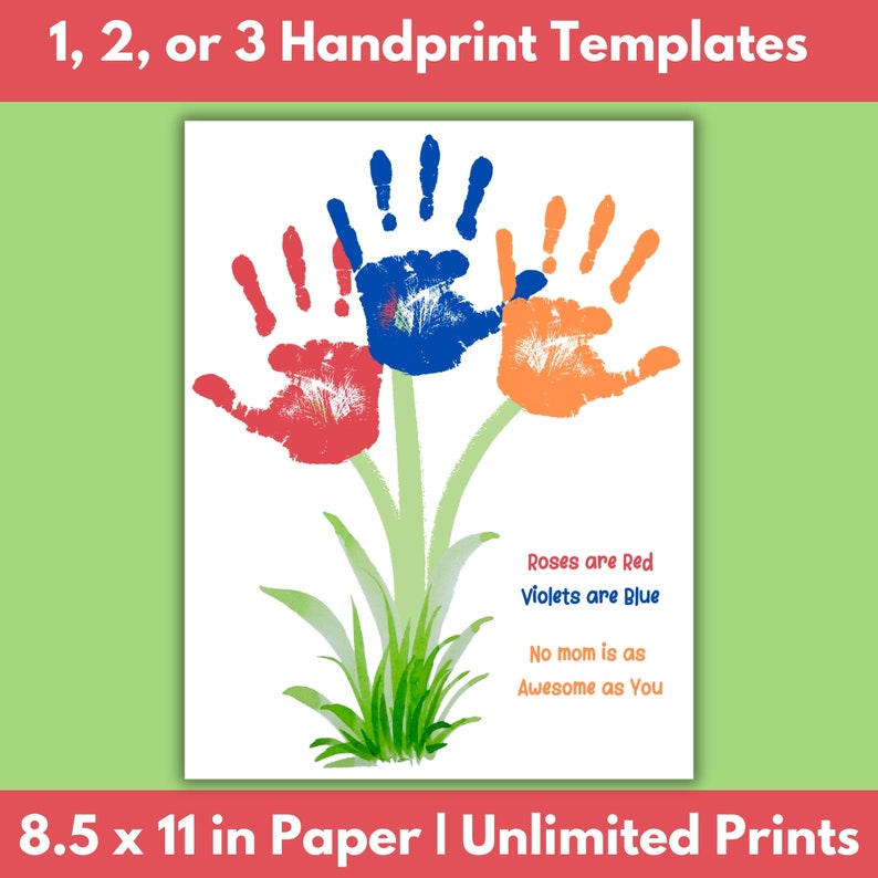 Mother’s Day Handprint Flower, Mother’s Day Handprint Art, Mother’s Day ...