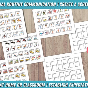 Printable Daily Routine Chart Visual Pecs Schedule, Morning Routine ...