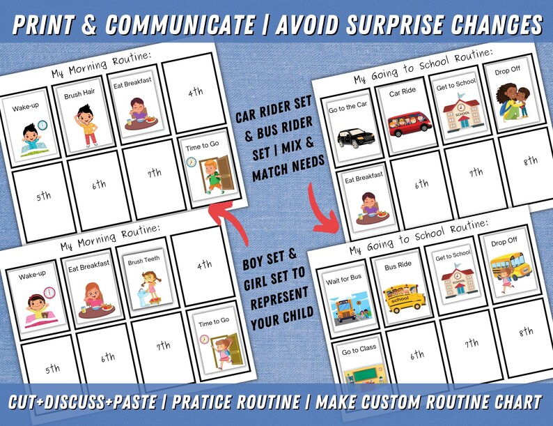 Printable Pecs Communication Routine Cards Routine Chart - Etsy