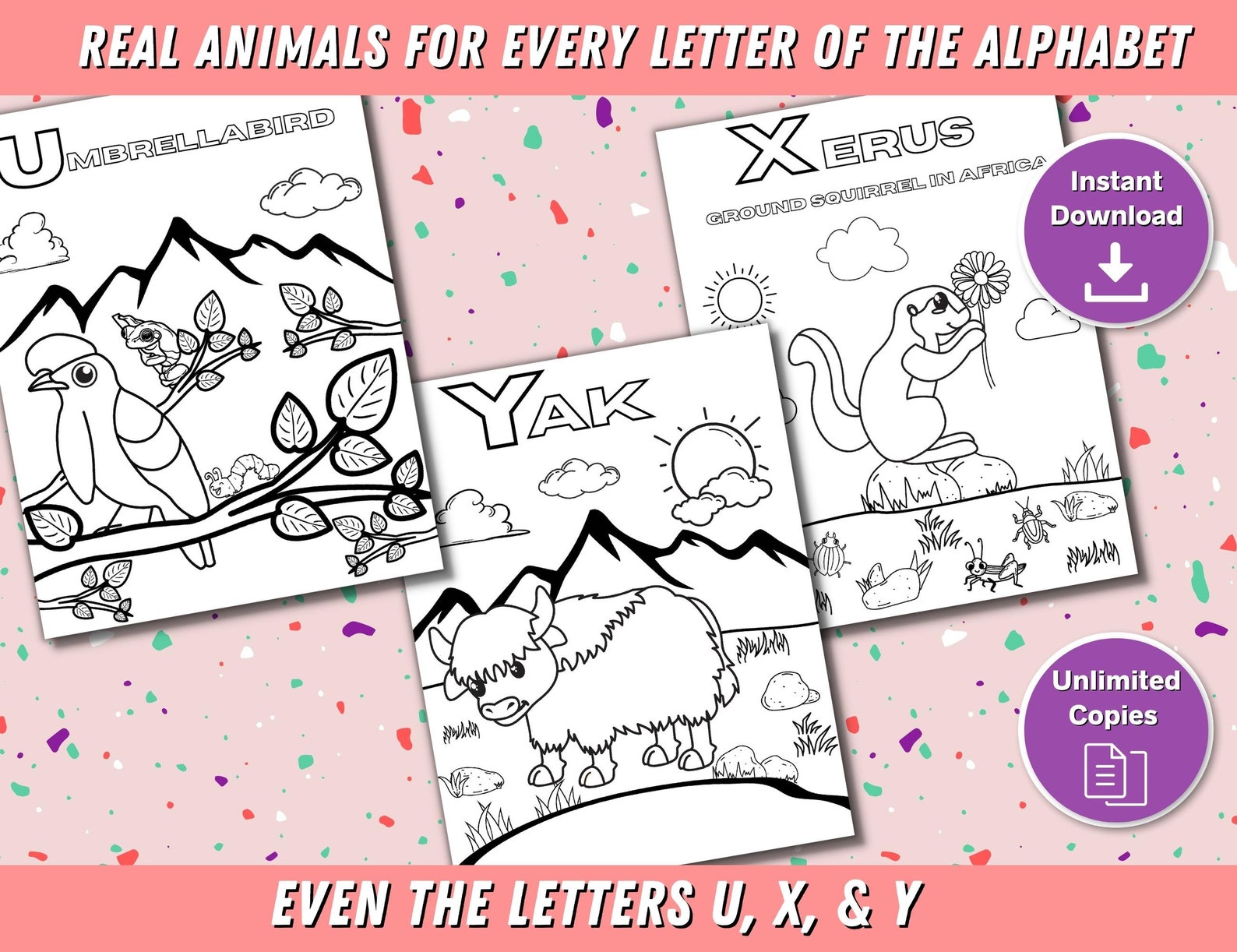 Printable Kids Coloring Pages, ABC Coloring, Animal Alphabet, Coloring ...