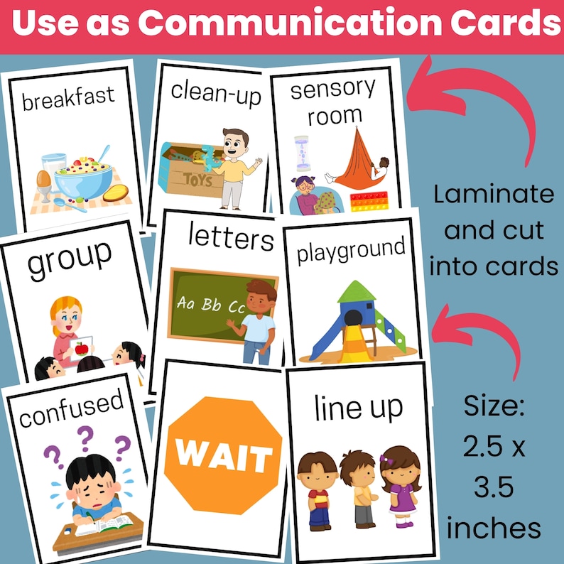 School Printable Pecs Communication Cards, Autism Communication ...