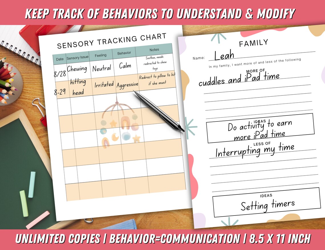 Boho Behavior Communication Printable, Documentation and Progress ...