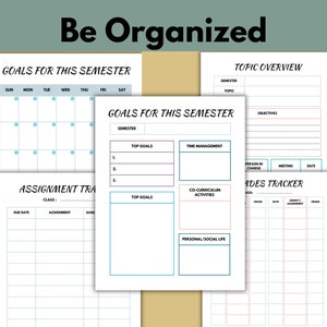 Watercolor Academic Planner Printable, Student Planner Printable ...