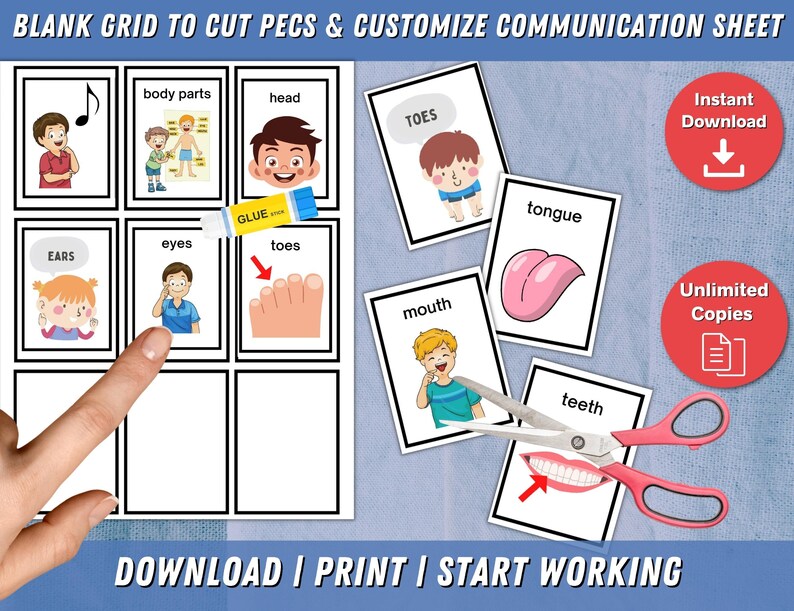 Body Parts Printable Body Parts Pecs Communication Cards - Etsy Canada