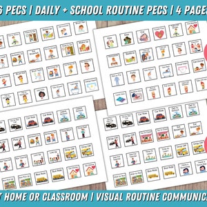 Printable Daily Routine Chart Visual Pecs Schedule, Morning Routine ...