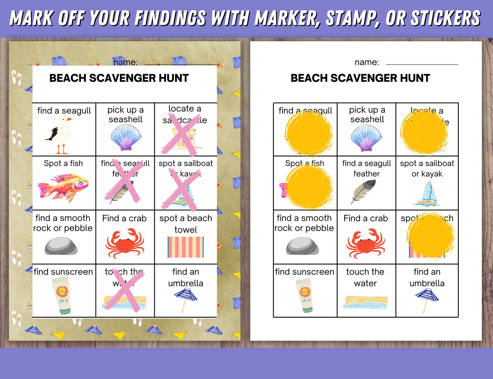 Printable Beach Scavenger Hunt for Kids Beach Themed Games - Etsy