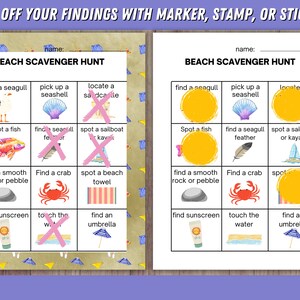 Printable Beach Scavenger Hunt for Kids | Beach Themed Games - Etsy