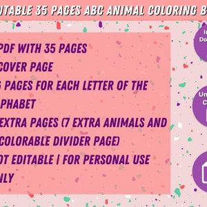 Printable Kids Coloring Pages, ABC Coloring, Animal Alphabet, Coloring ...