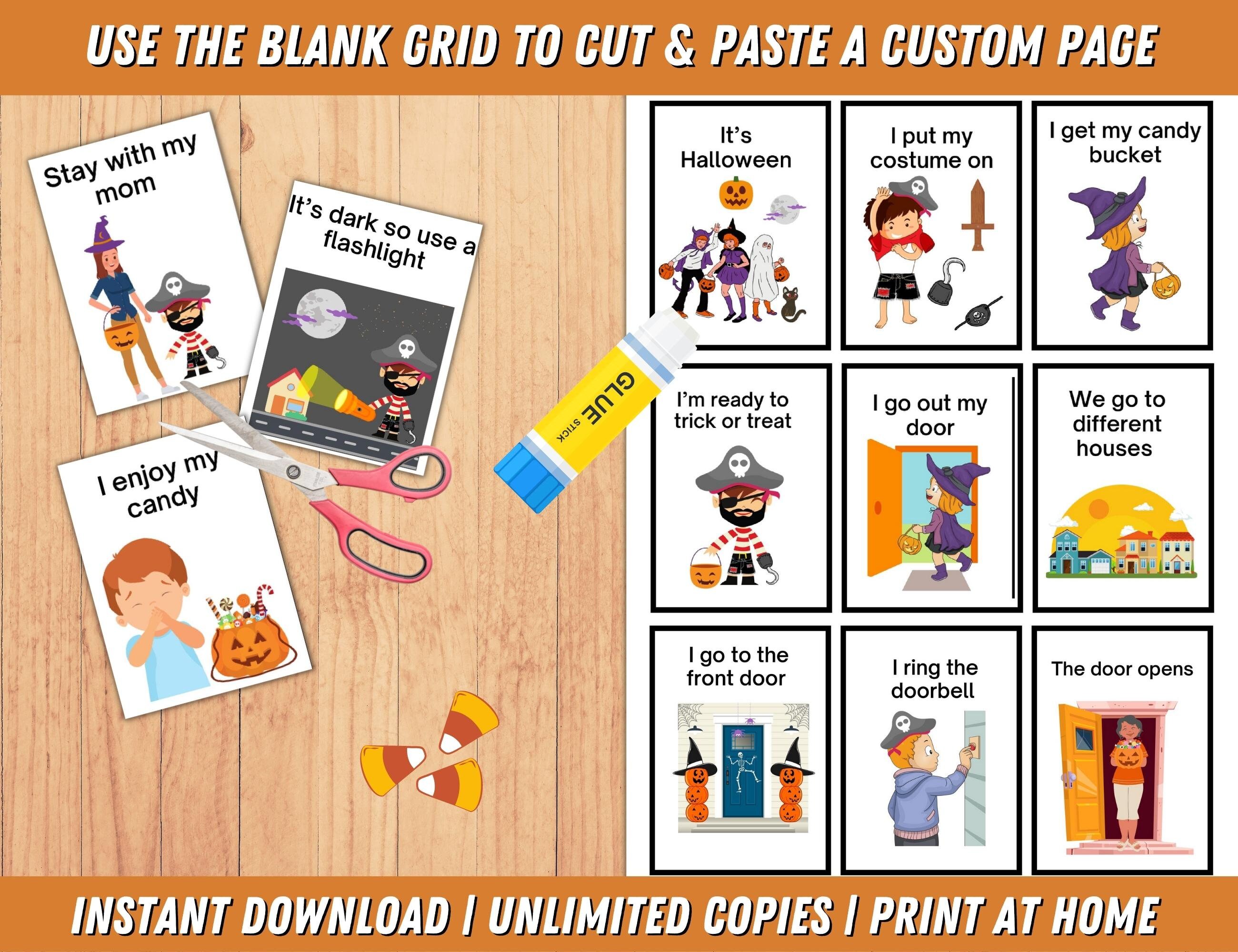 Halloween PECs Cards Printable Nonverbal Visual Cards Cue - Etsy Canada