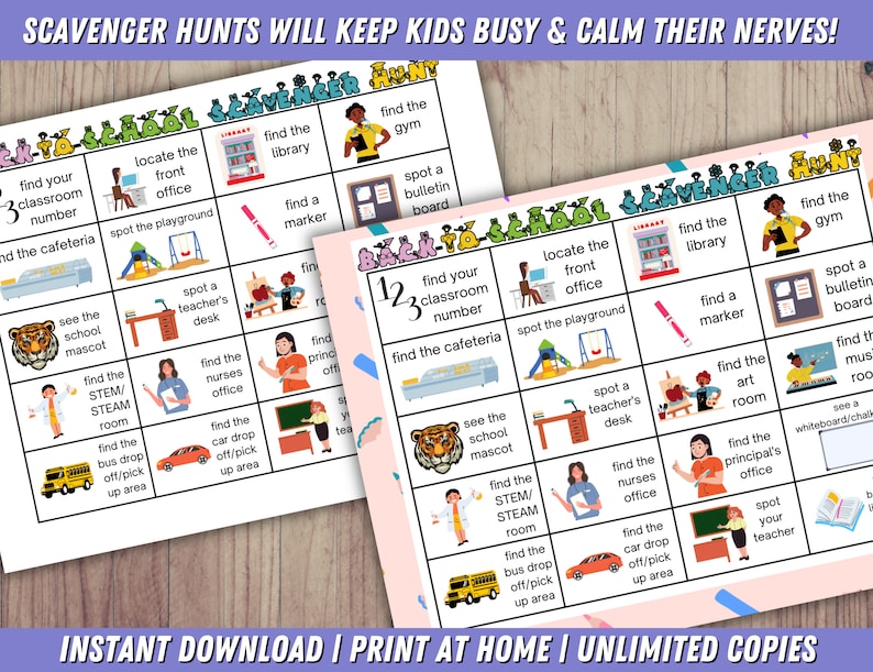 Back to School Scavenger Hunt for Kids Classroom Activities Teacher ...