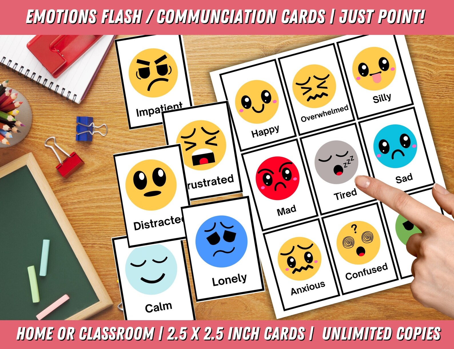 Feelings Emotions Chart Printable for Kids, Feelings Flash Cards ...