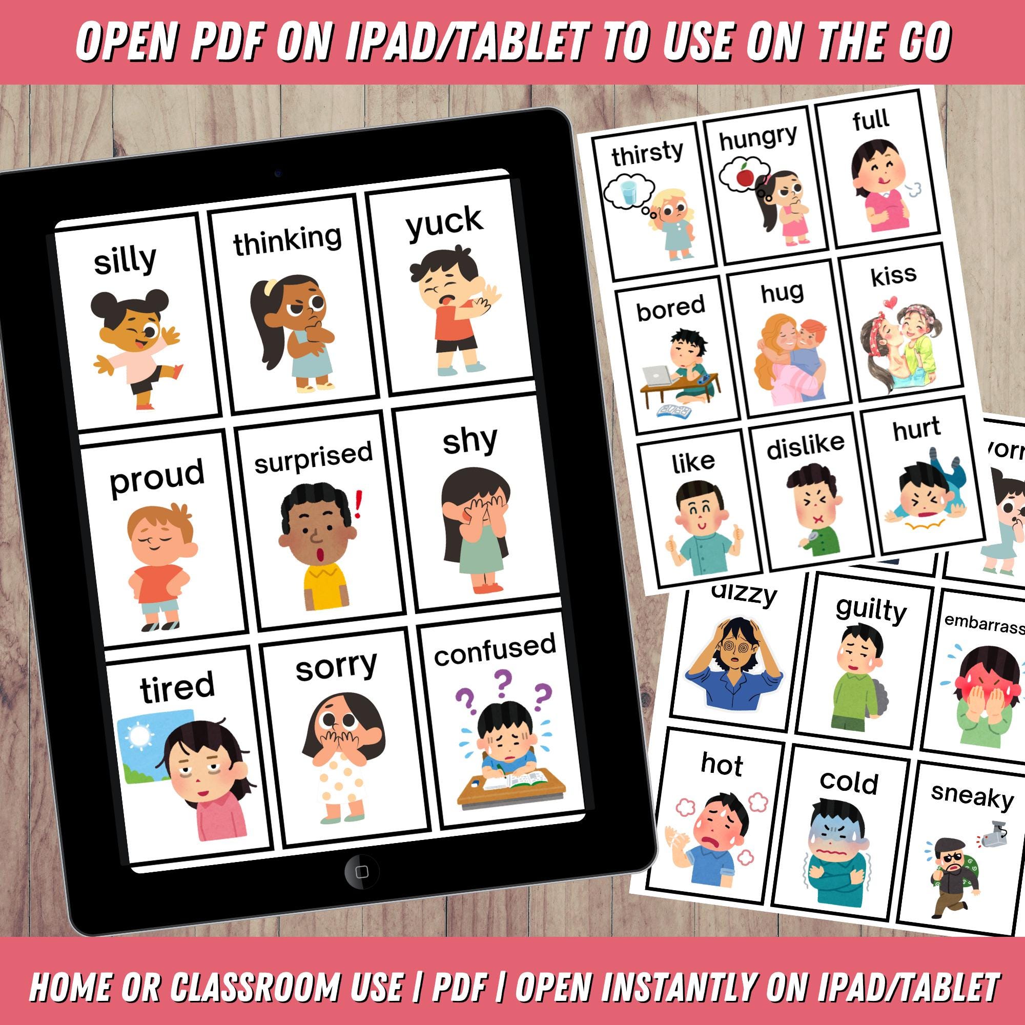 Printable Emotions Pecs Communication Cards, Autism Communication ...