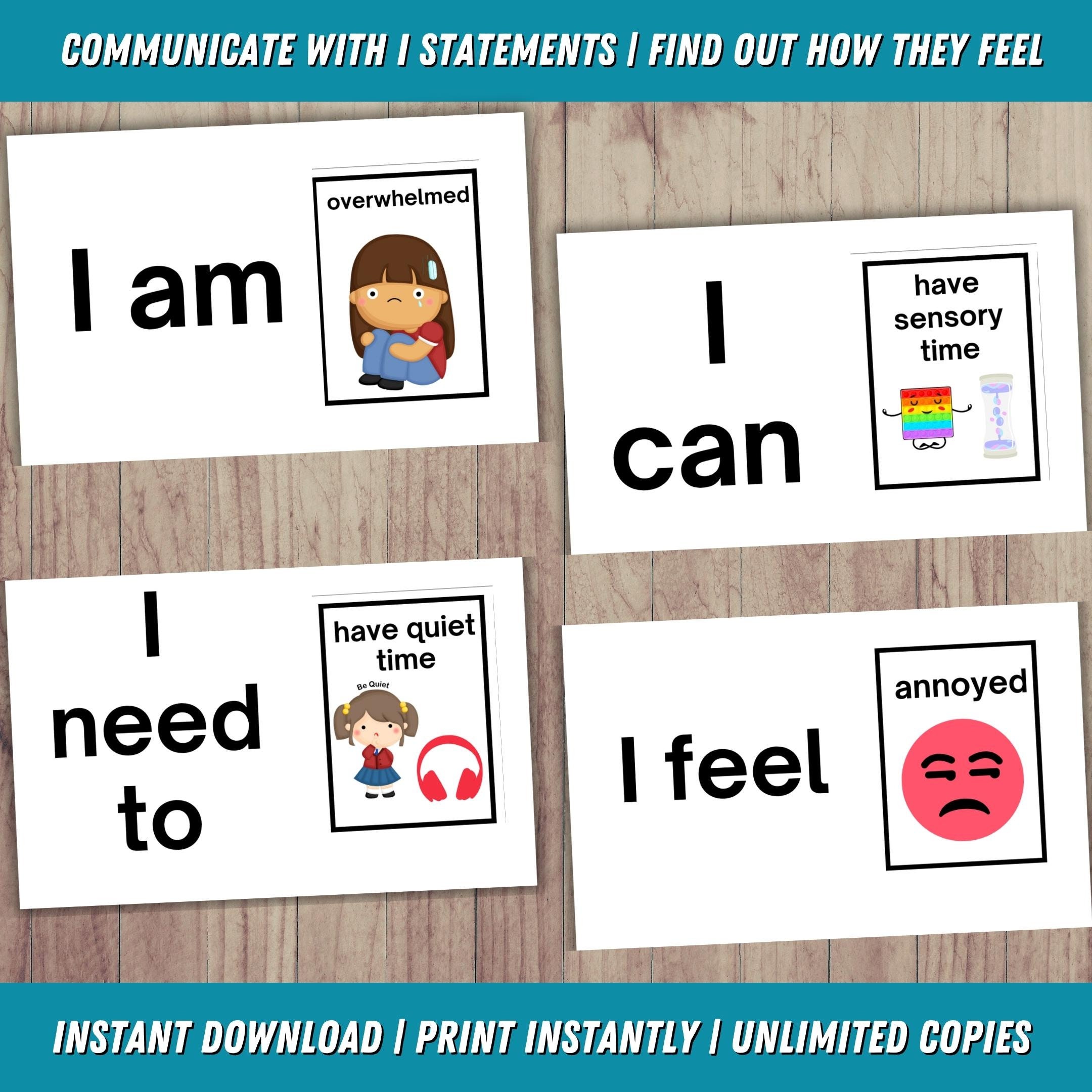 Feelings and Emotions Thermometer + Communication Cards Printable ...