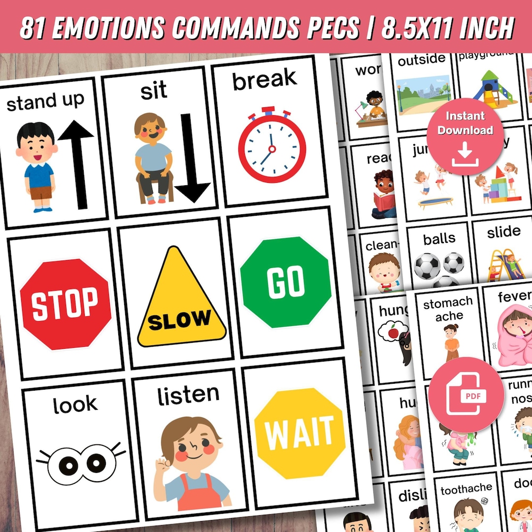 Printable Emotions Pecs Communication Cards, Autism Communication ...