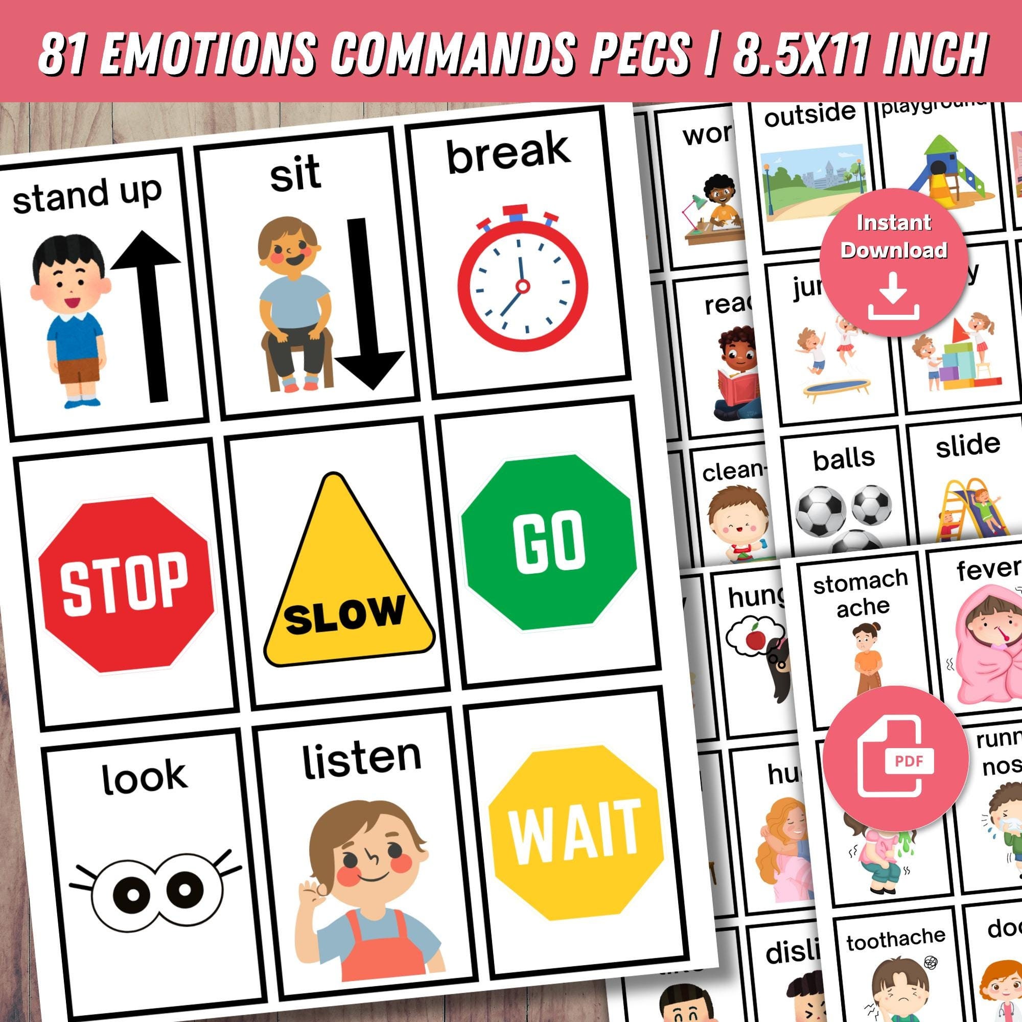 Printable Emotions Pecs Communication Cards, Autism Communication ...
