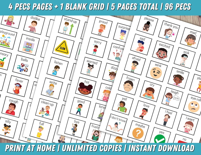 Printable Pecs Communication Cards Communication Cards Etsy