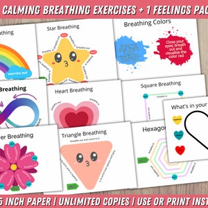 Calming Breathing Exercises for Calm Down Corner, Emotions Printable ...
