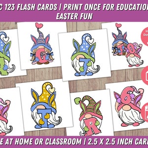 Printable Easter Bunny Gnome ABC Flash Cards, Memory Game, Matching ...