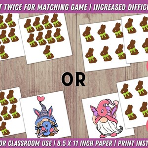 Printable Easter Bunny Gnome ABC Flash Cards, Memory Game, Matching ...