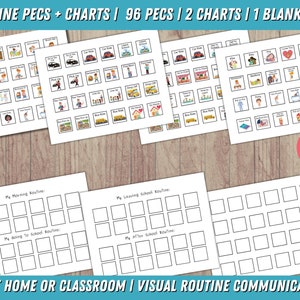 Printable Daily Routine Chart Visual Pecs Schedule, Morning Routine ...
