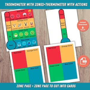Feelings and Emotions Thermometer + Communication Cards Printable ...