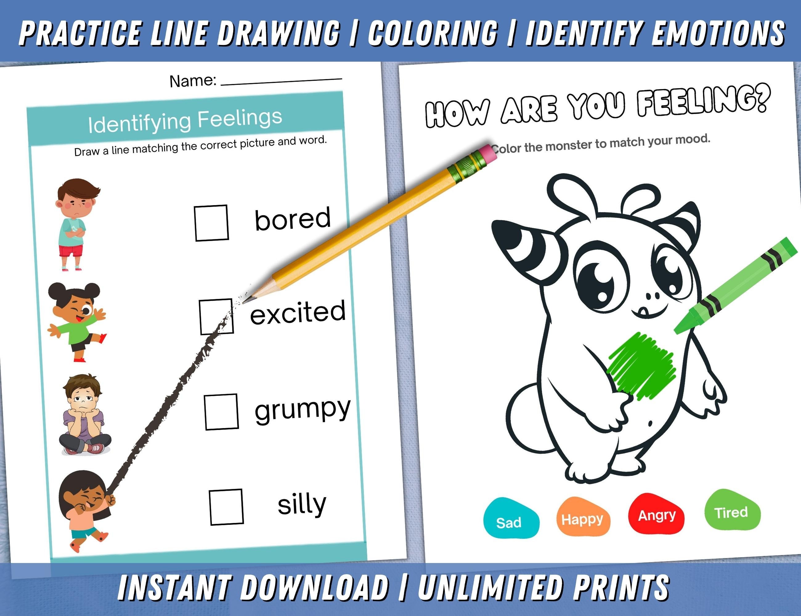 Emotion and Feelings Printable, Activity Sheets, Autism Activities ...