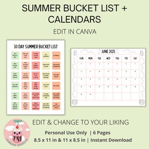 Editable Family Summer Bucket List Printable for Kids, Bucket List ...