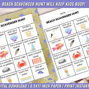 Printable Beach Scavenger Hunt for Kids | Beach Themed Games - Etsy