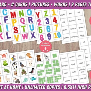 Printable ABC Numbers Flashcards Memory Game, Learning Resources ...