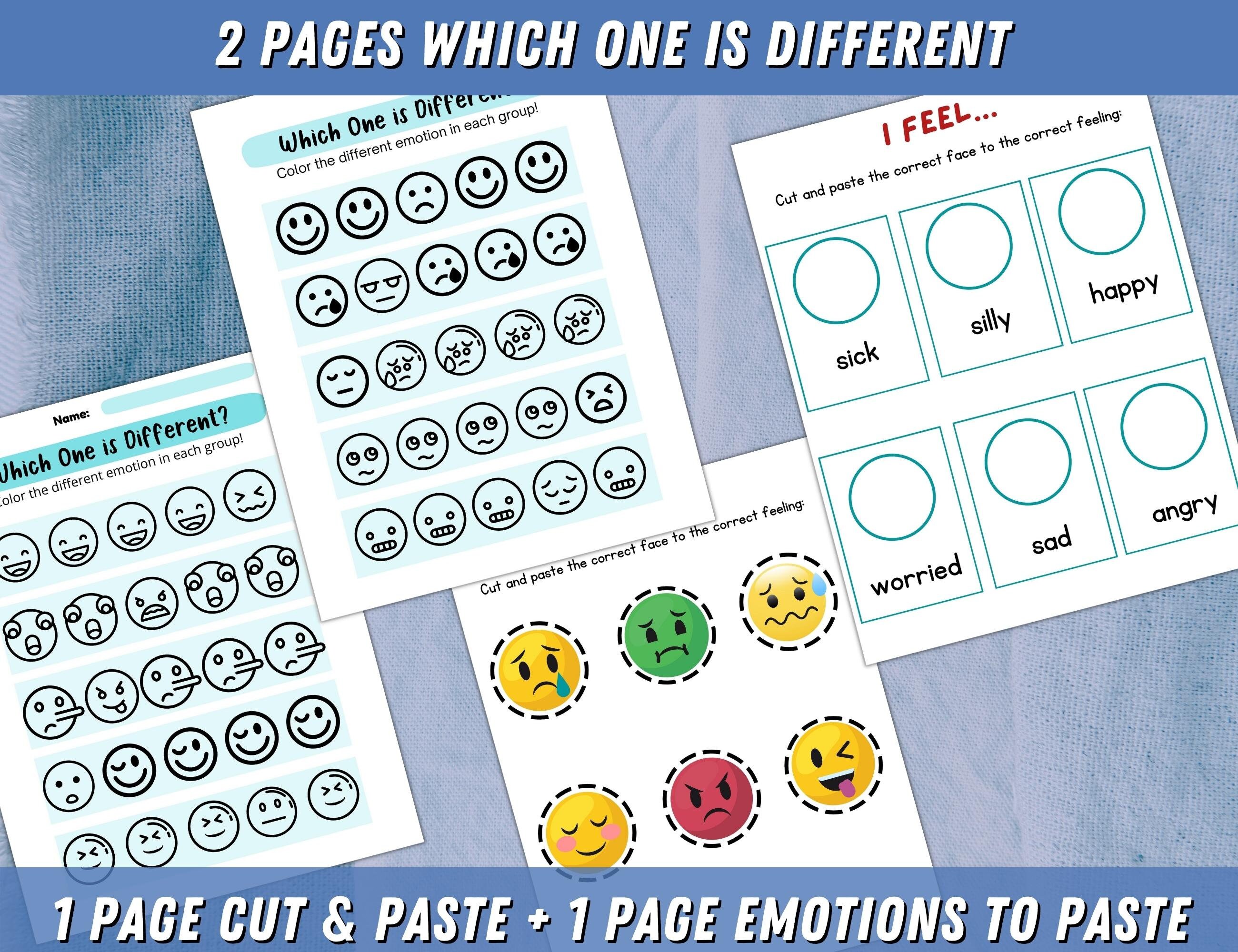 Emotion and Feelings Printable, Activity Sheets, Autism Activities ...