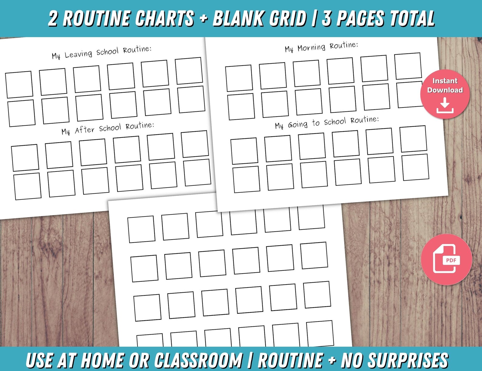 Printable Daily Routine Chart Visual Pecs Schedule, Morning Routine ...