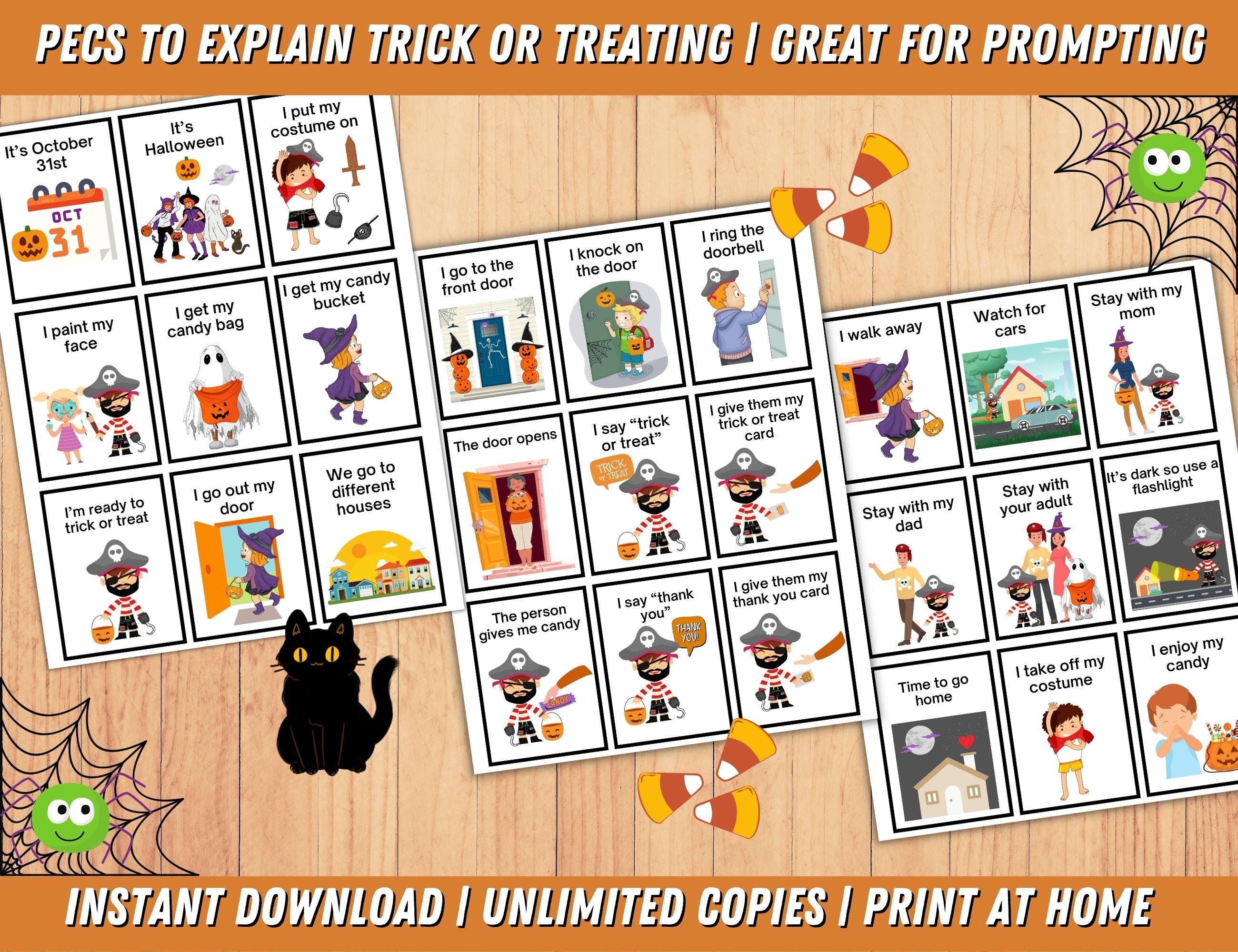 Halloween PECs Cards Printable Nonverbal Visual Cards Cue - Etsy Canada