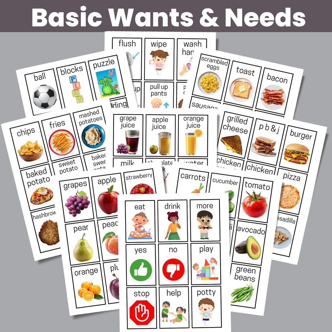 Printable Pecs Communication Cards, Autism Communication, Communication ...