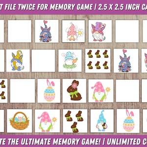 Printable Easter Bunny Gnome ABC Flash Cards, Memory Game, Matching ...