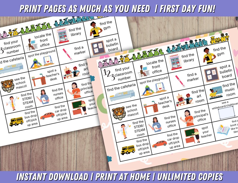 Back to School Scavenger Hunt for Kids | Classroom Activities | Teacher ...