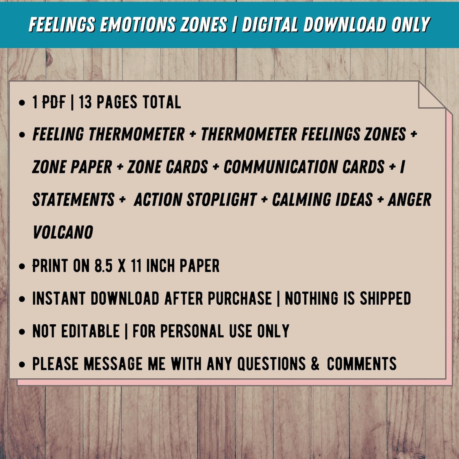 Feelings and Emotions Thermometer + Communication Cards Printable ...