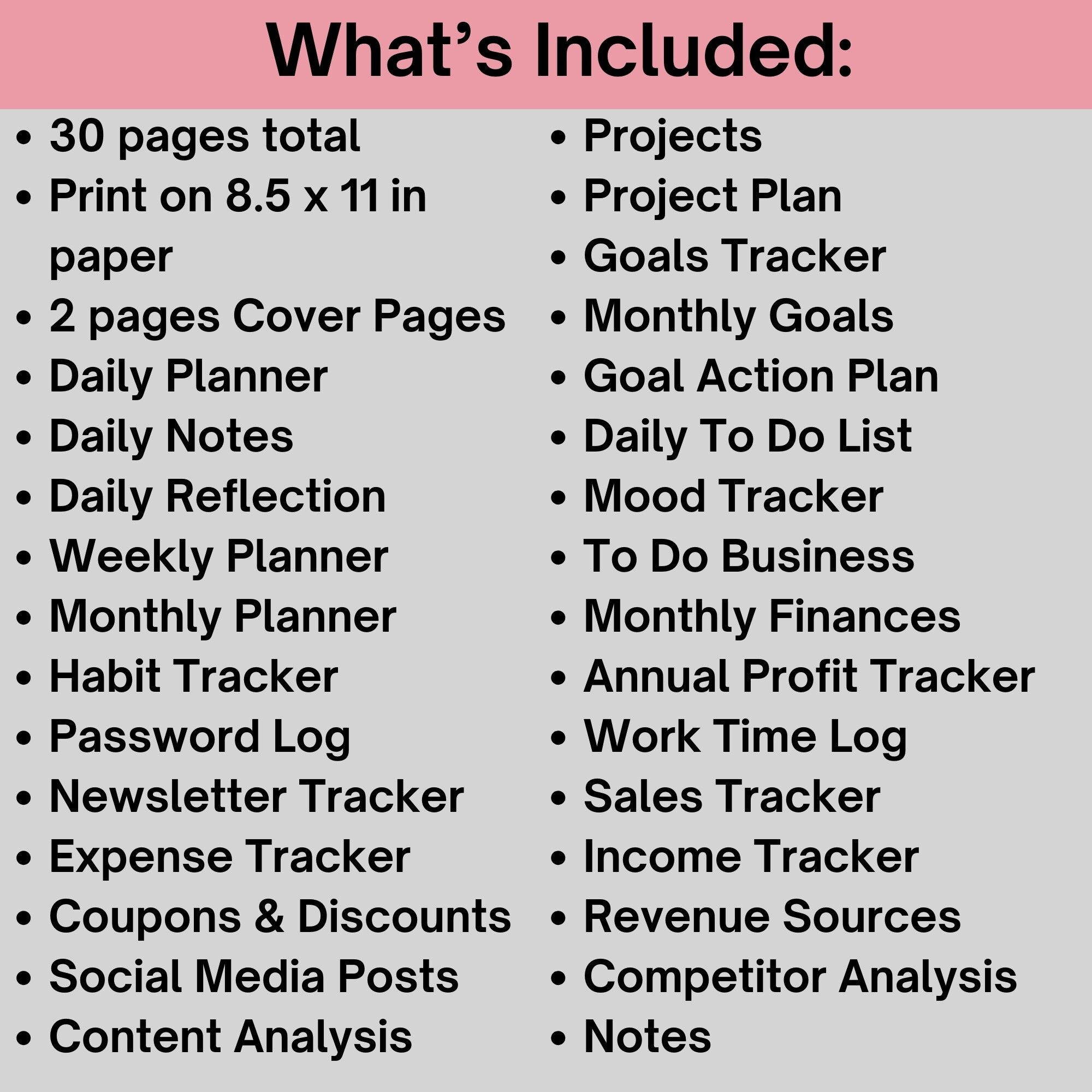 Boss Girl Planner Printable, Sheeo Business Planner, Small Business ...