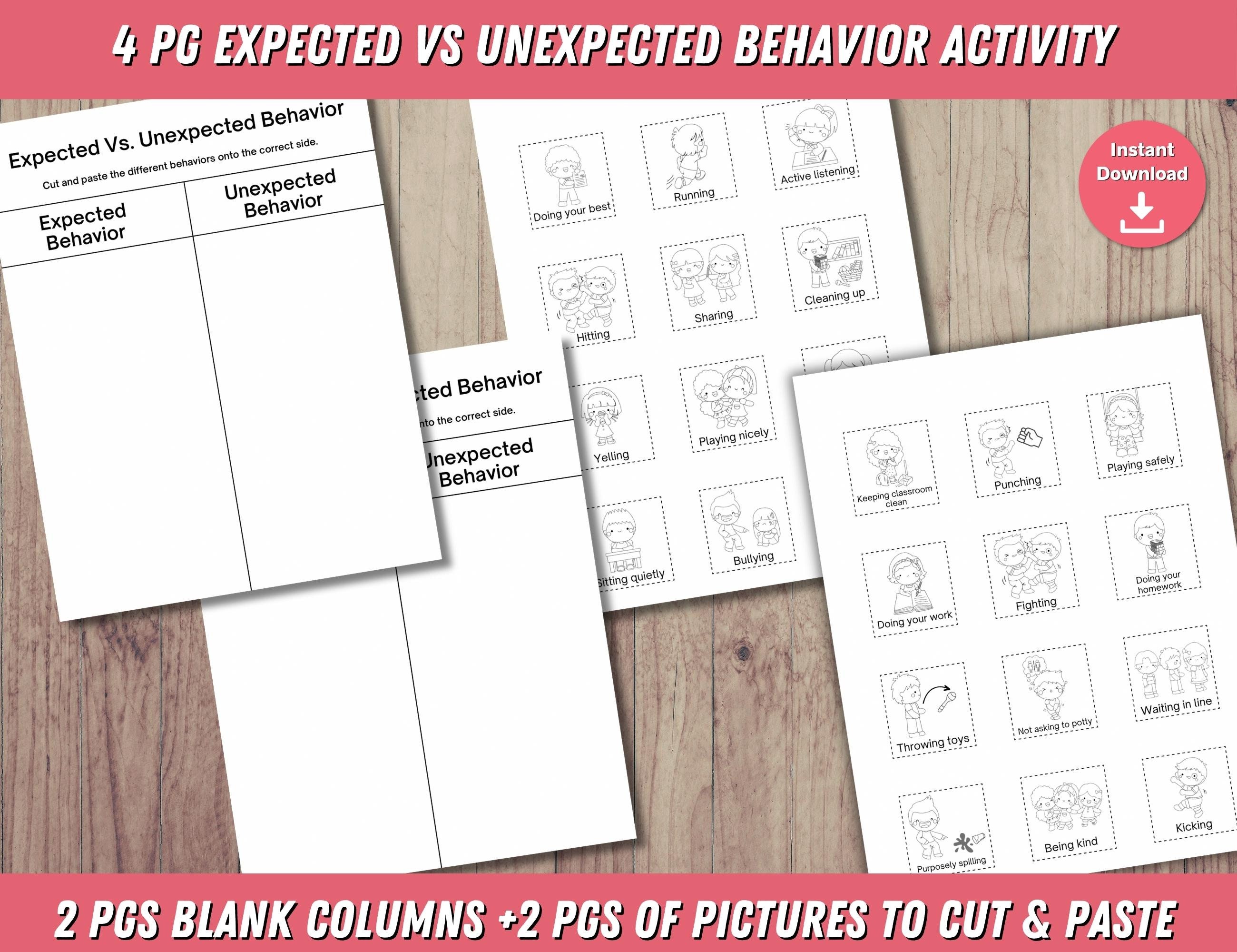 Kid’s Printable Behavior Bundle, 27 Behavior Communication Cards ...