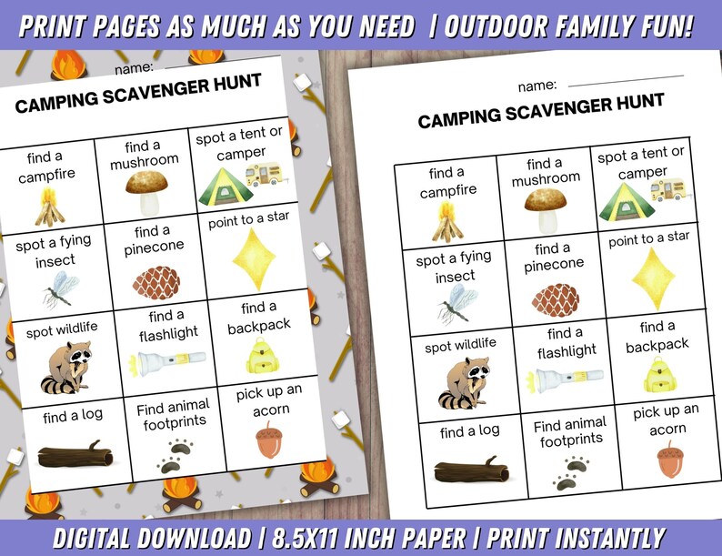 Outdoor Scavenger Hunt for Kids | Outdoor Games for Families | Backyard ...