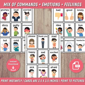 Printable Emotions Pecs Communication Cards, Autism Communication ...