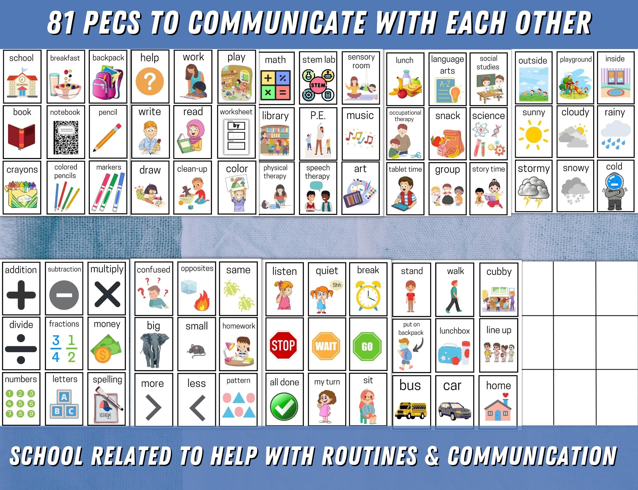 Printable Pecs Communication Cards Autism Communication - Etsy Australia