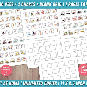 Printable Daily Routine Chart Visual Pecs Schedule, Morning Routine ...